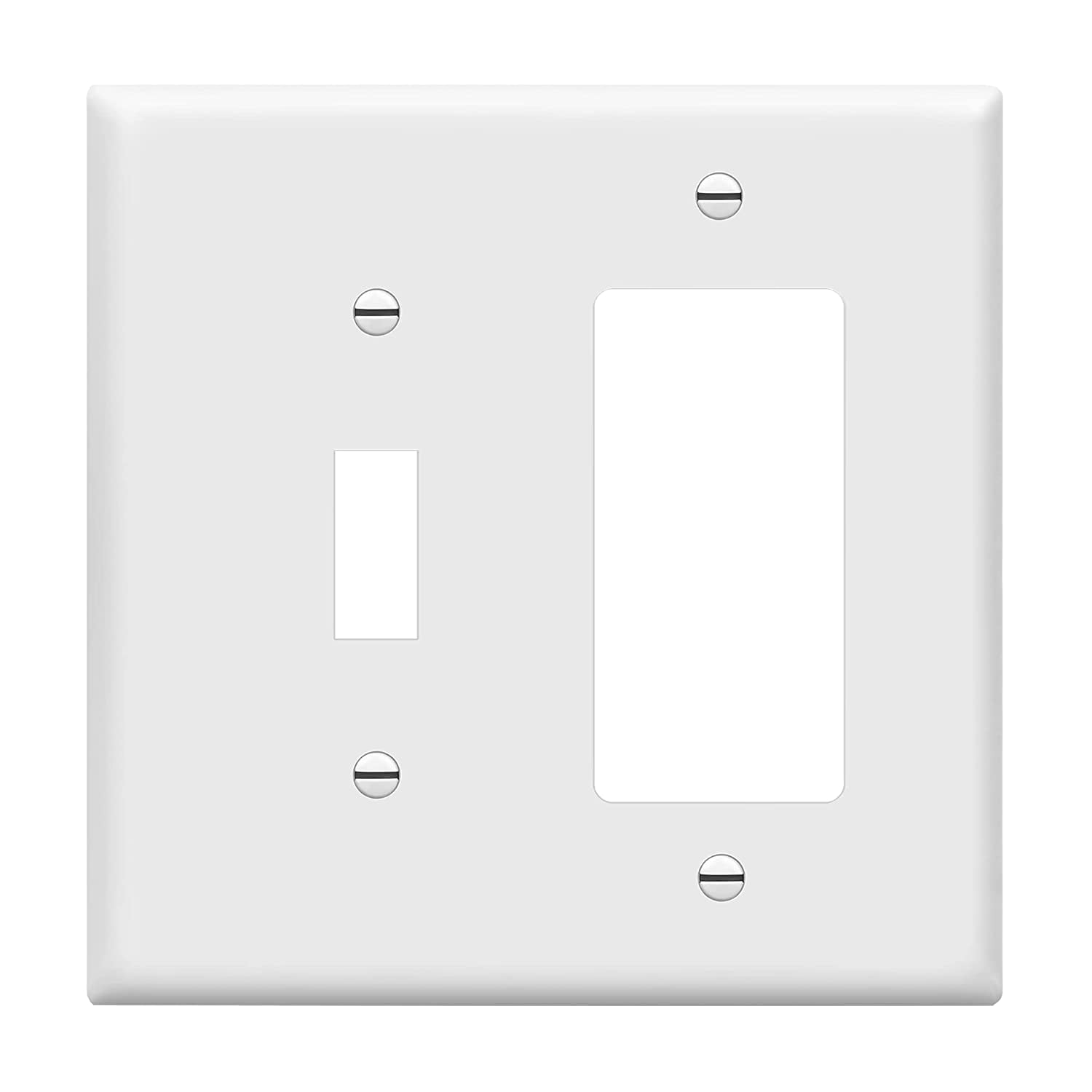 ENERLITES Combination Toggle Light Switch/Decorator Switch Wall Plate ...