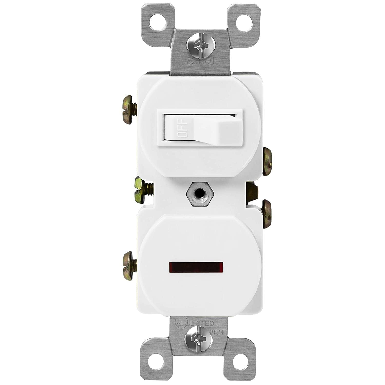ENERLITES Combination Toggle and Pilot Light Switch, Duplex Style ...