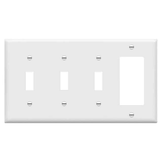 ENERLITES Combination Triple Toggle Single Decorator Rocker Outlet Wall ...