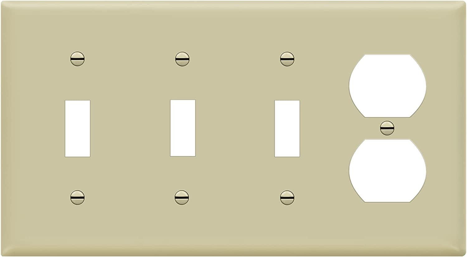 ENERLITES Combination Triple Toggle / Single Duplex Receptacle Outlet ...