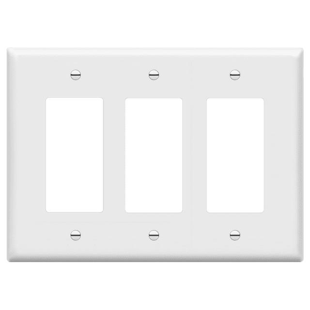 ENERLITES 3-Gang Outlet Wall Plate, Mid-Size 4.88" x 6.77", UL Listed ...