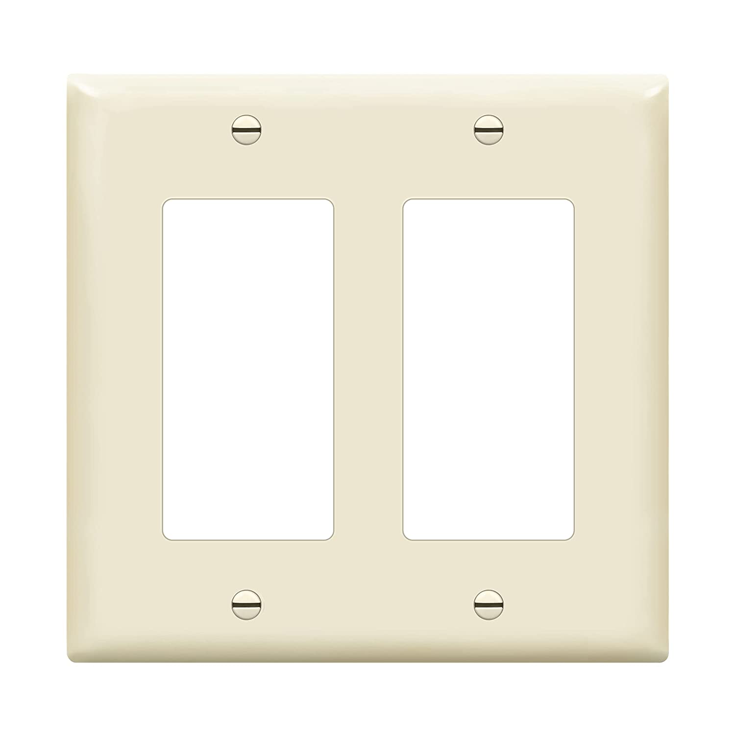 Hubbell NPJ4LA Lt Almond 4-Gang Unbreakable MidSize Switch Plate Cover ...