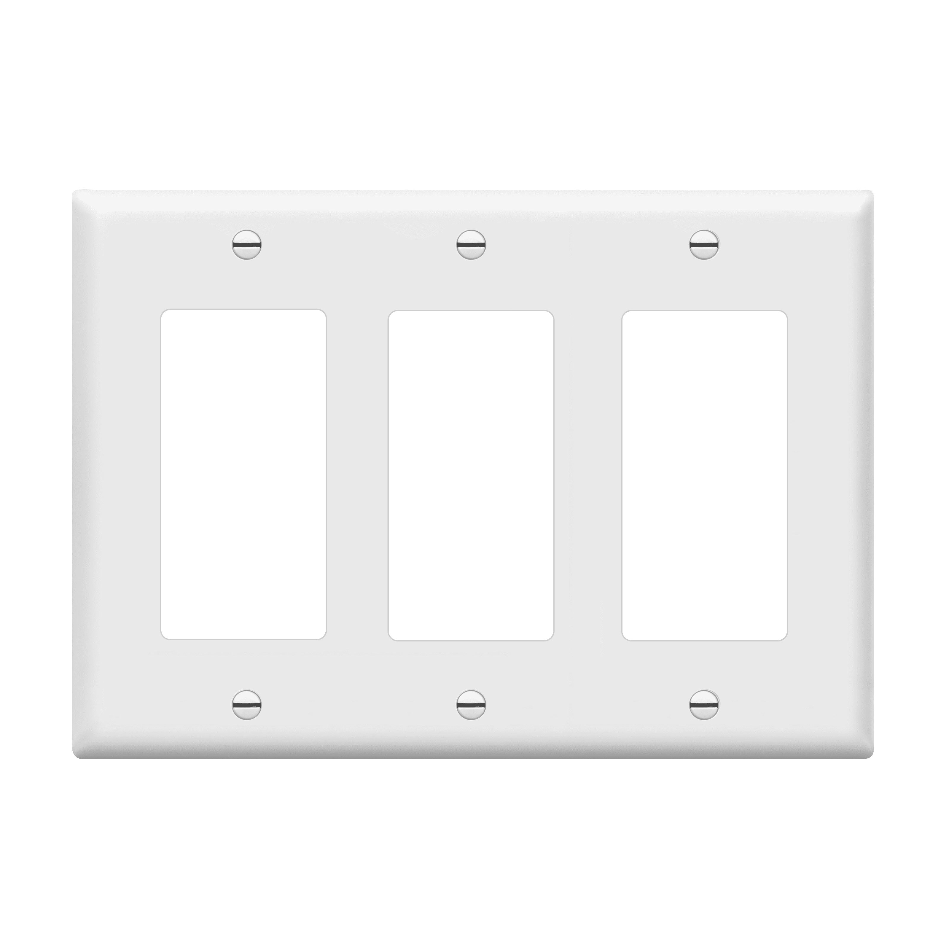 Enerlites Decorator Wall Plate White 3-Gang, Glossy Finish ...