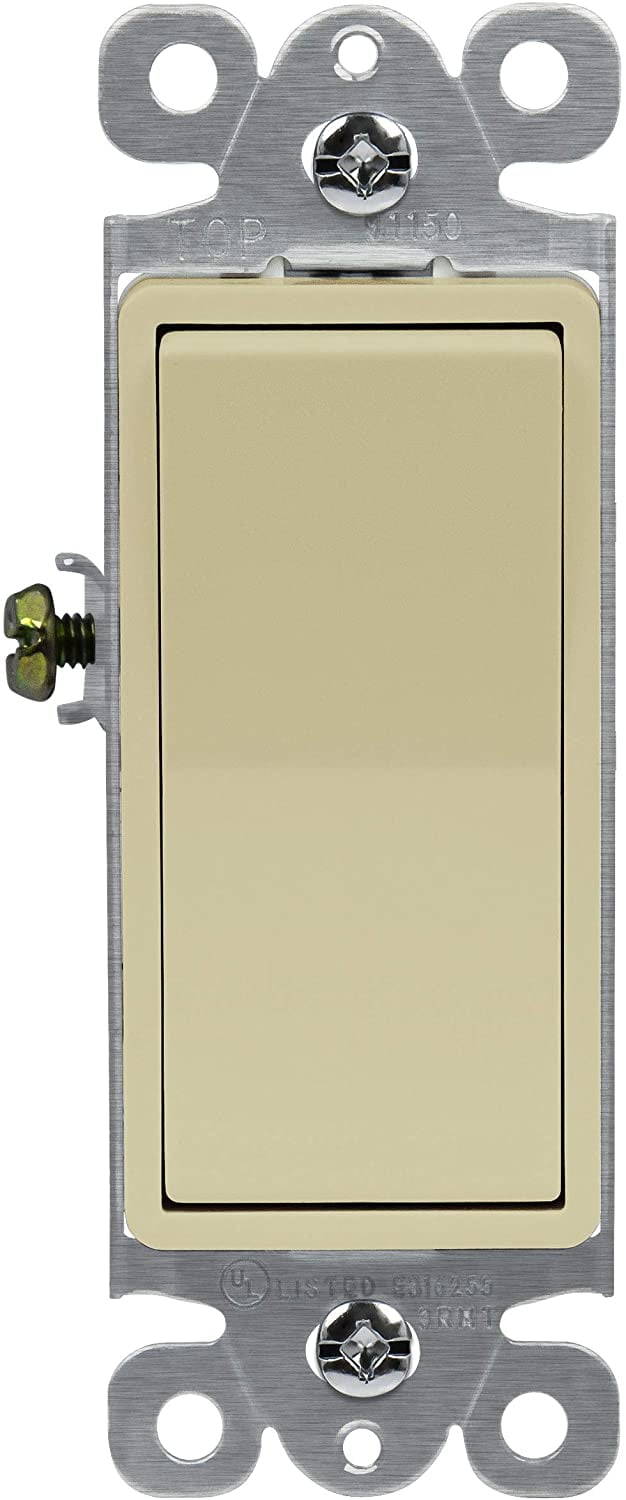 ENERLITES Decorator Paddle Rocker Light Switch, Gloss Finish, Single ...