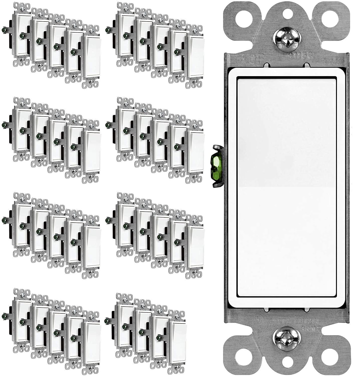 Free Shipping! ENERLITES Decorator Paddle Rocker Light Switch, Gloss ...