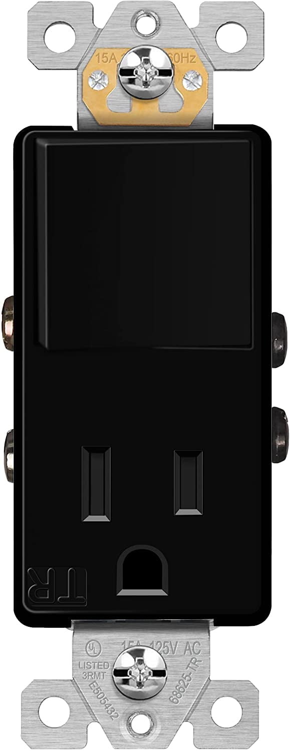 ENERLITES Switch and Outlet Combo, Combination Decorator Paddle Switch ...