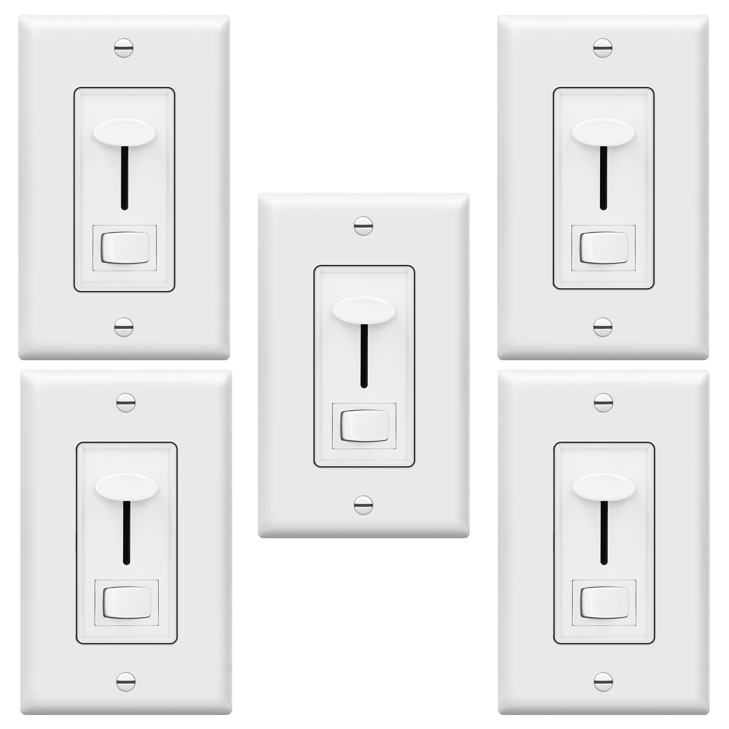 ENERLITES Decorator Slide Dimmer Switch, On/Off Rocker, Single-Pole or ...