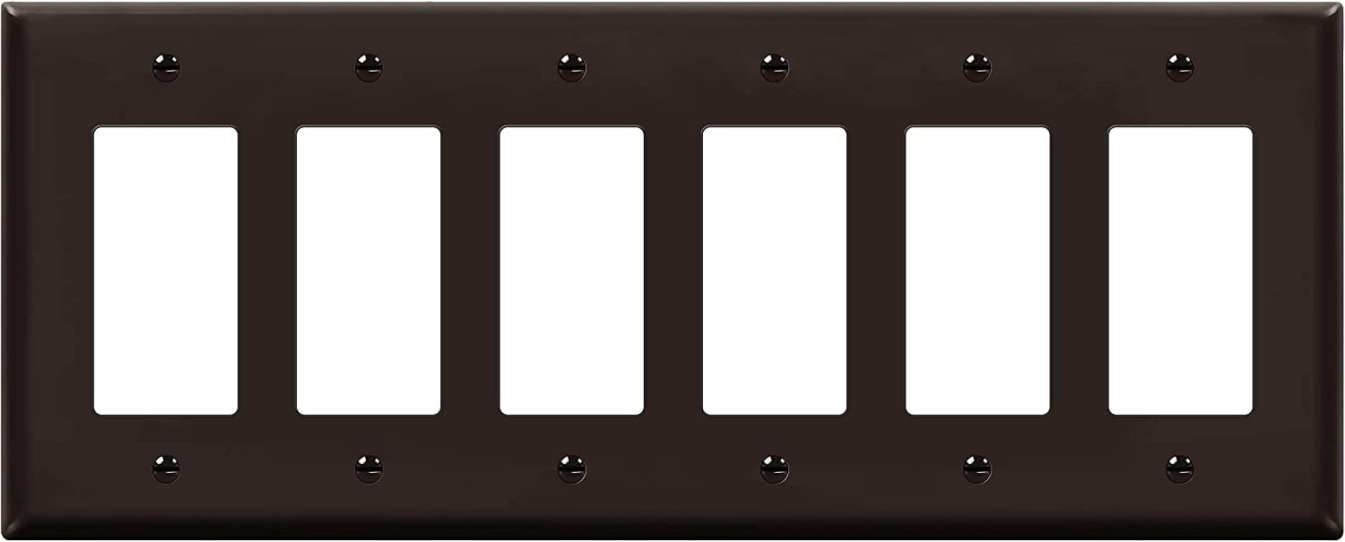 ENERLITES Decorator Switch Cover, Six Gang Outlet Wall Plate, Mid-Size ...
