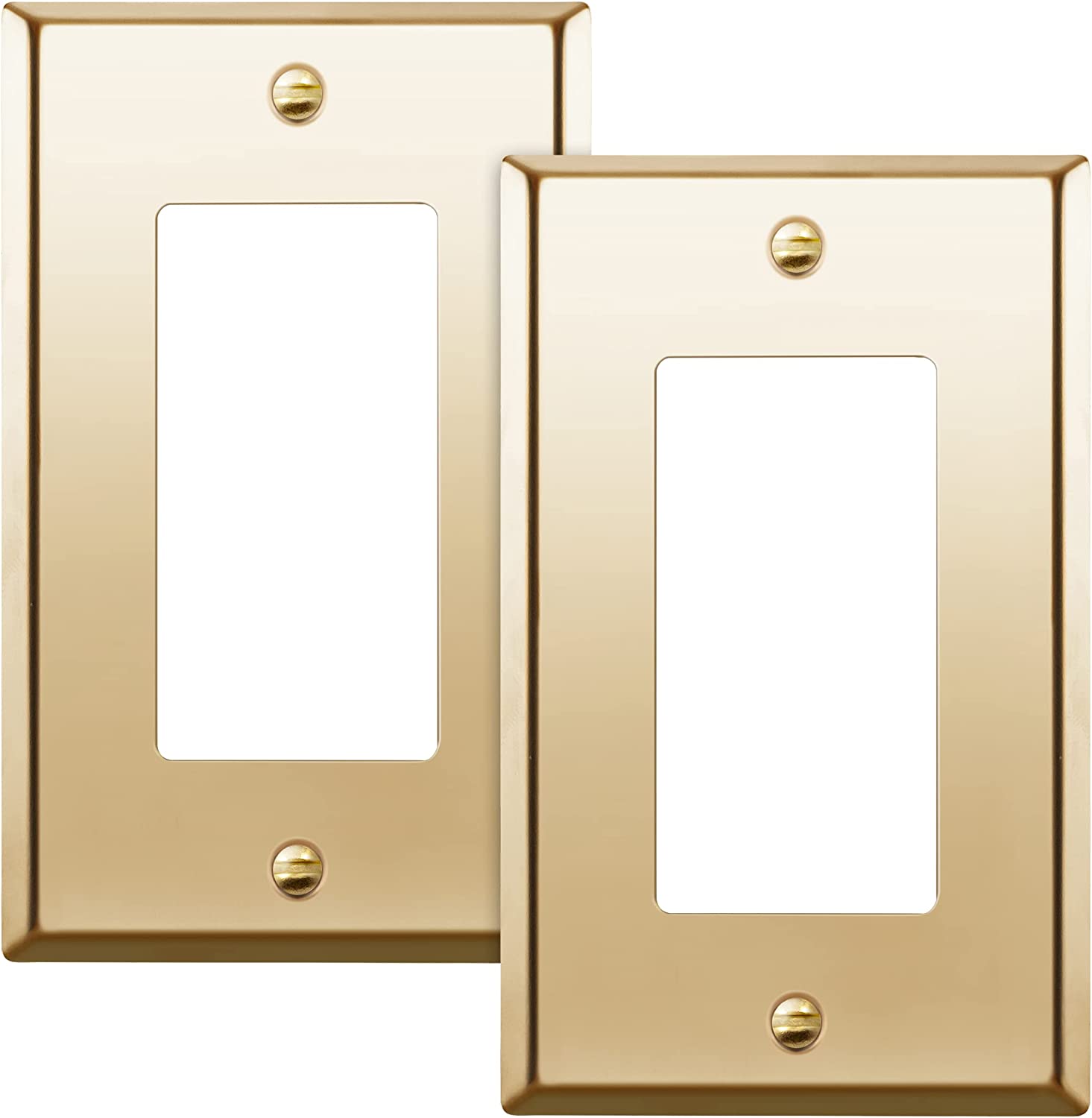 P&S Polished Brass Smooth Metal 3-Gang Toggle Switch Wallplate Cover ...