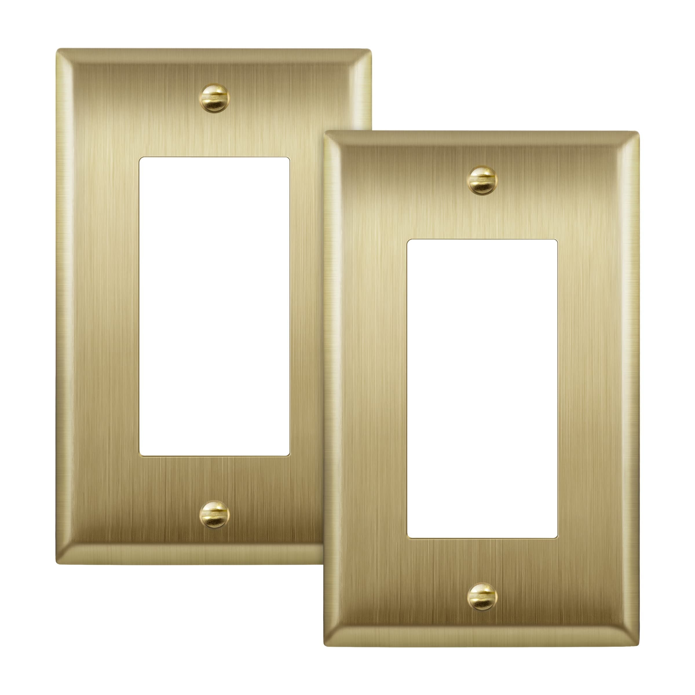 ENERLITES Decorator Switch or Outlet Metal Wall Plate, Stainless Steel ...