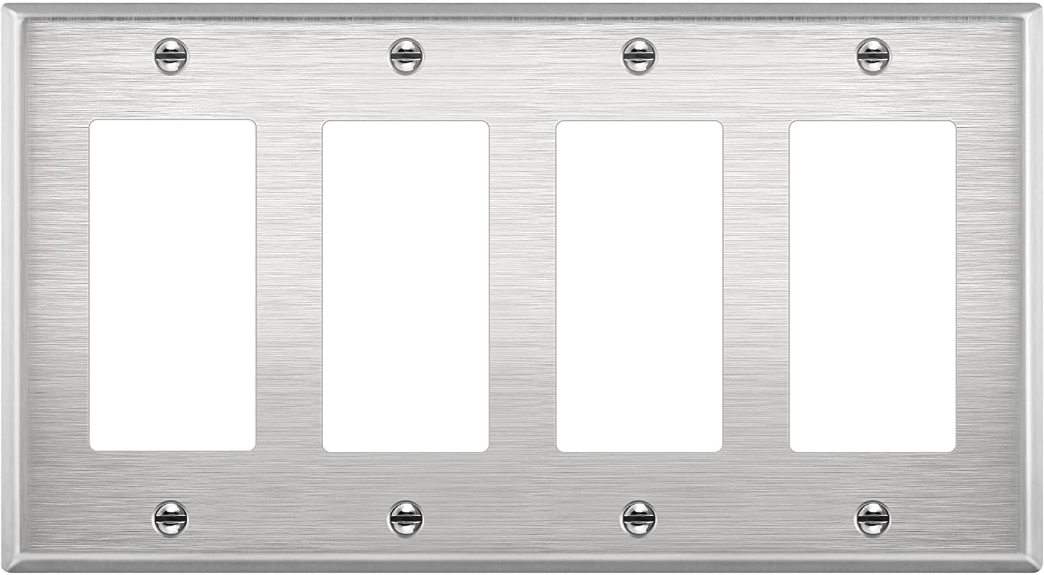 ENERLITES Decorator Switch / Receptacle Outlet Metal Wall Plate ...