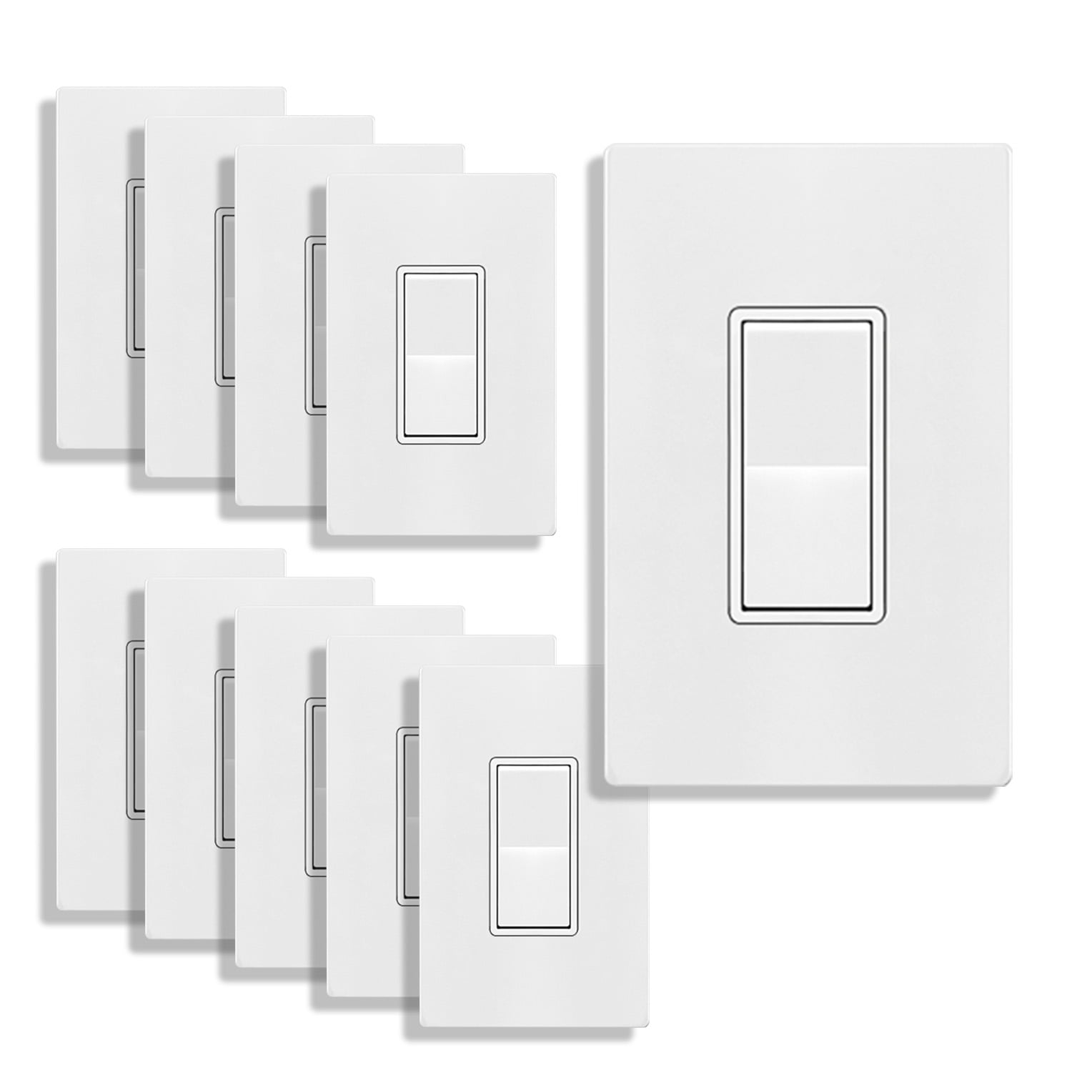 ENERLITES Decorator Switch with Midsize Screwless Wall Plate, 15A ...