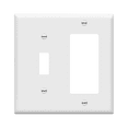 Enerlites, Decorator / Toggle Switch Wall Plate, 2-Gang, White ...