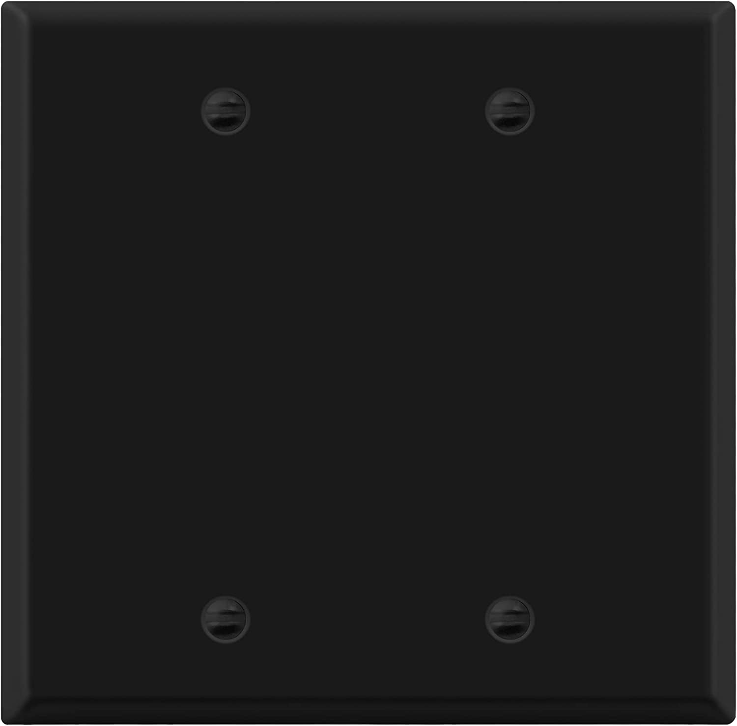 ENERLITES Double Blank Device Metal Wall Plate, Corrosion Resistant ...