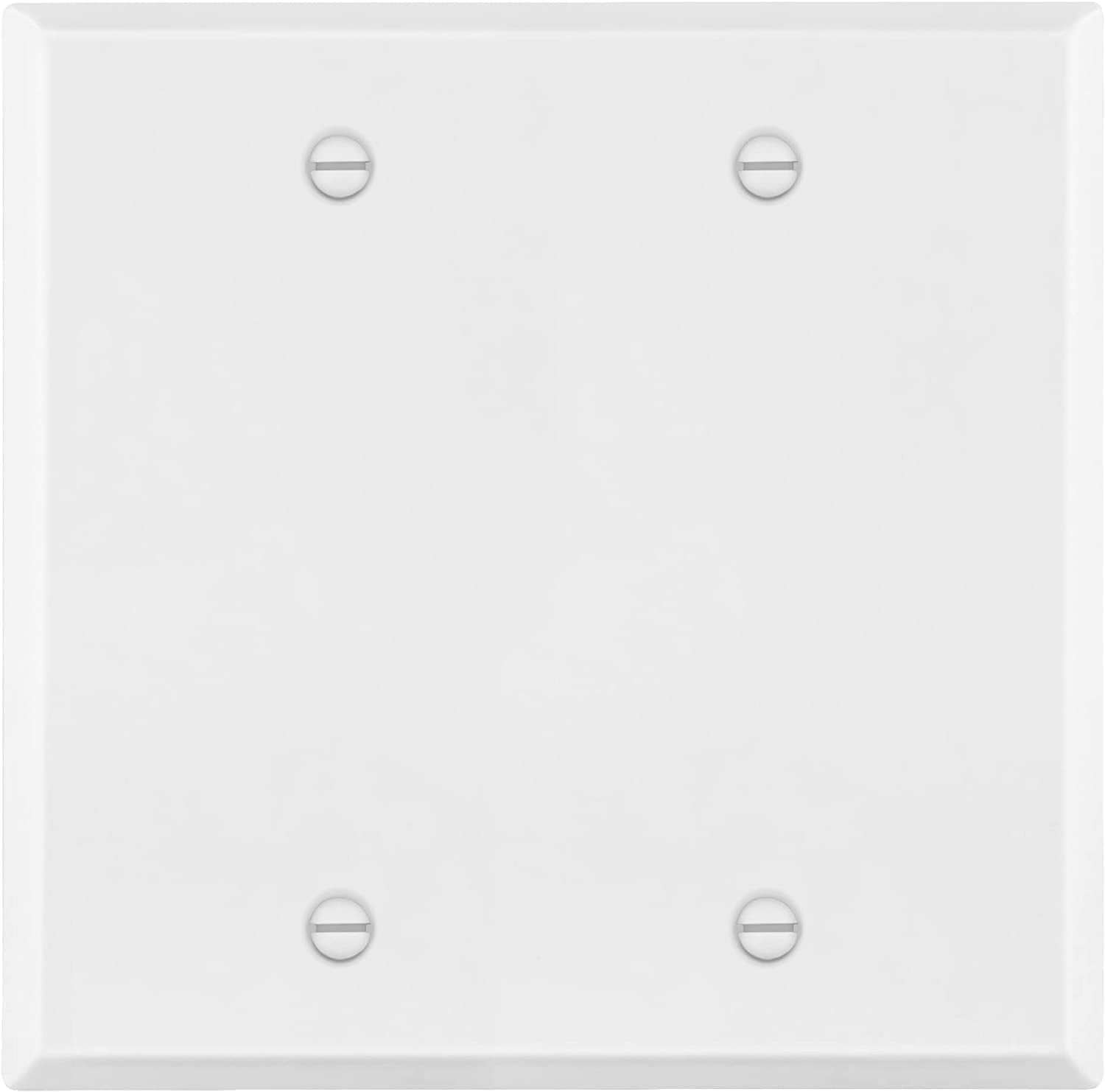 ENERLITES Double Blank Device Metal Wall Plate, Corrosion Resistant ...