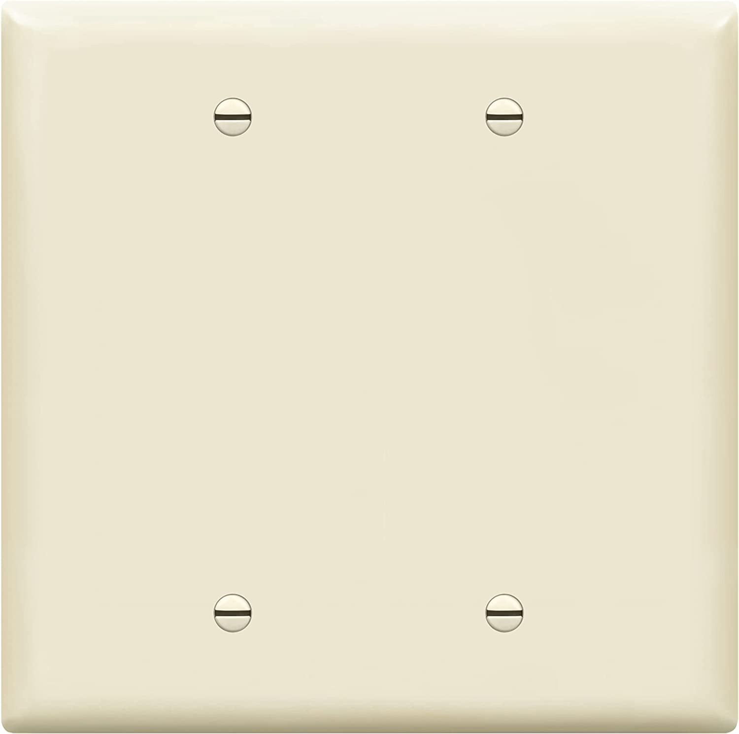 ENERLITES Double Blank Device Wall Plate, Gloss Finish, Mid-Size 2-Gang ...