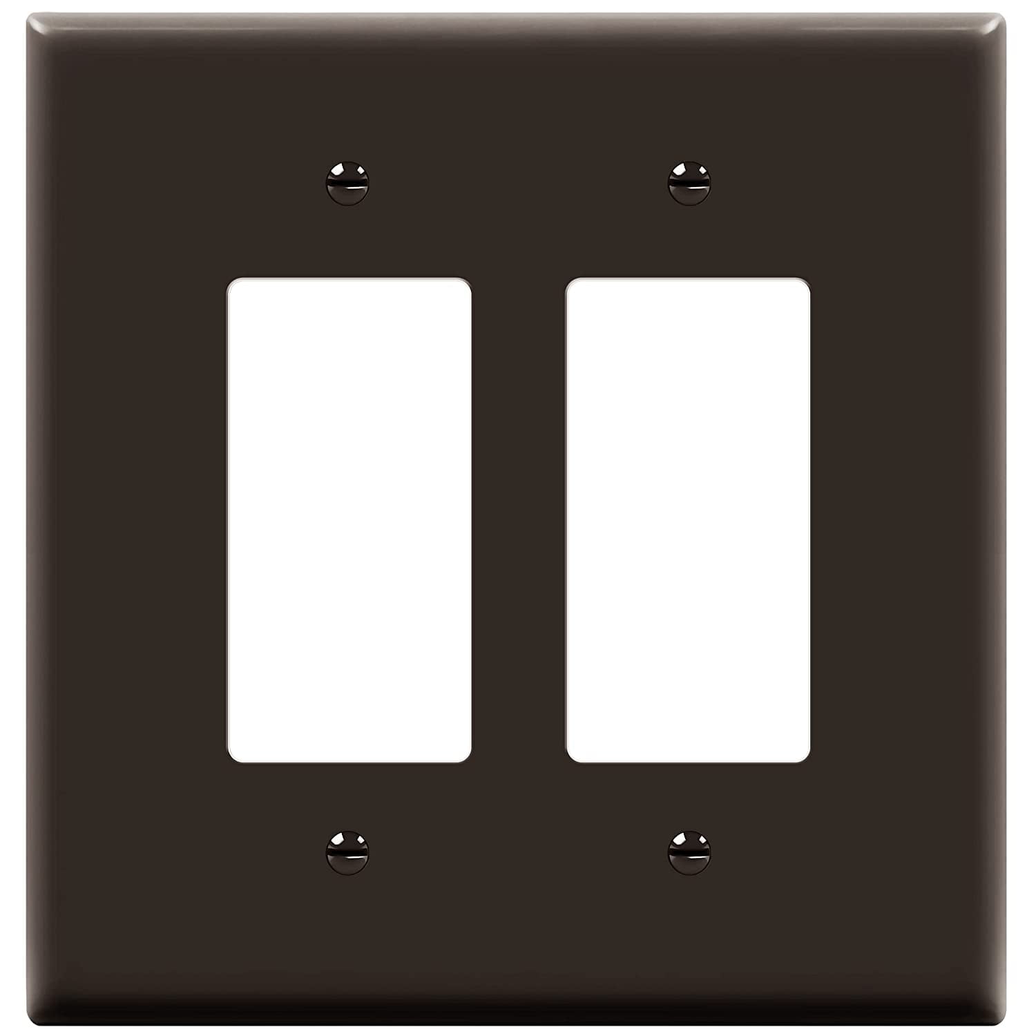 ENERLITES 2-Gang Outlet Cover, Unbreakable Thermoplastic, 5.50"x5.50 ...