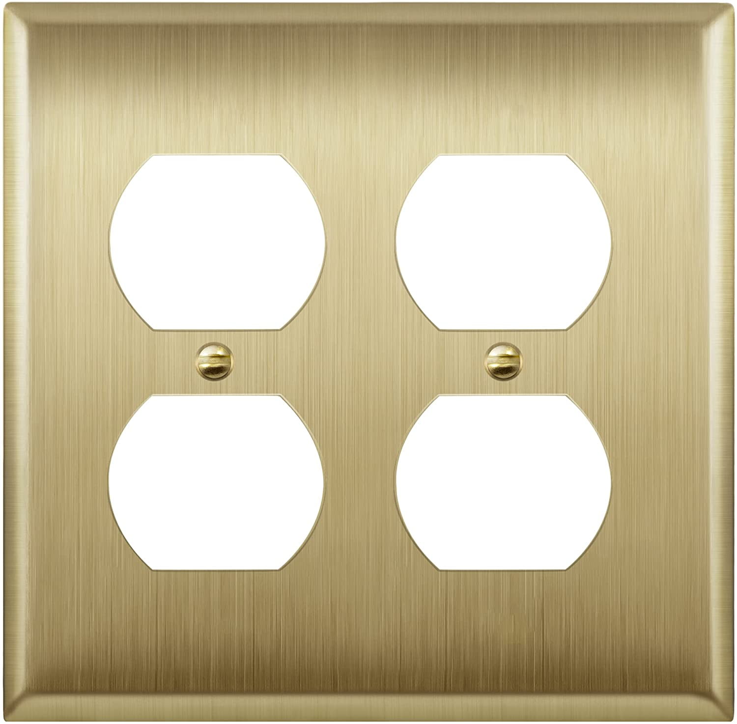ENERLITES Double Duplex Receptacle Metal Wall Plate, Outlet Cover ...