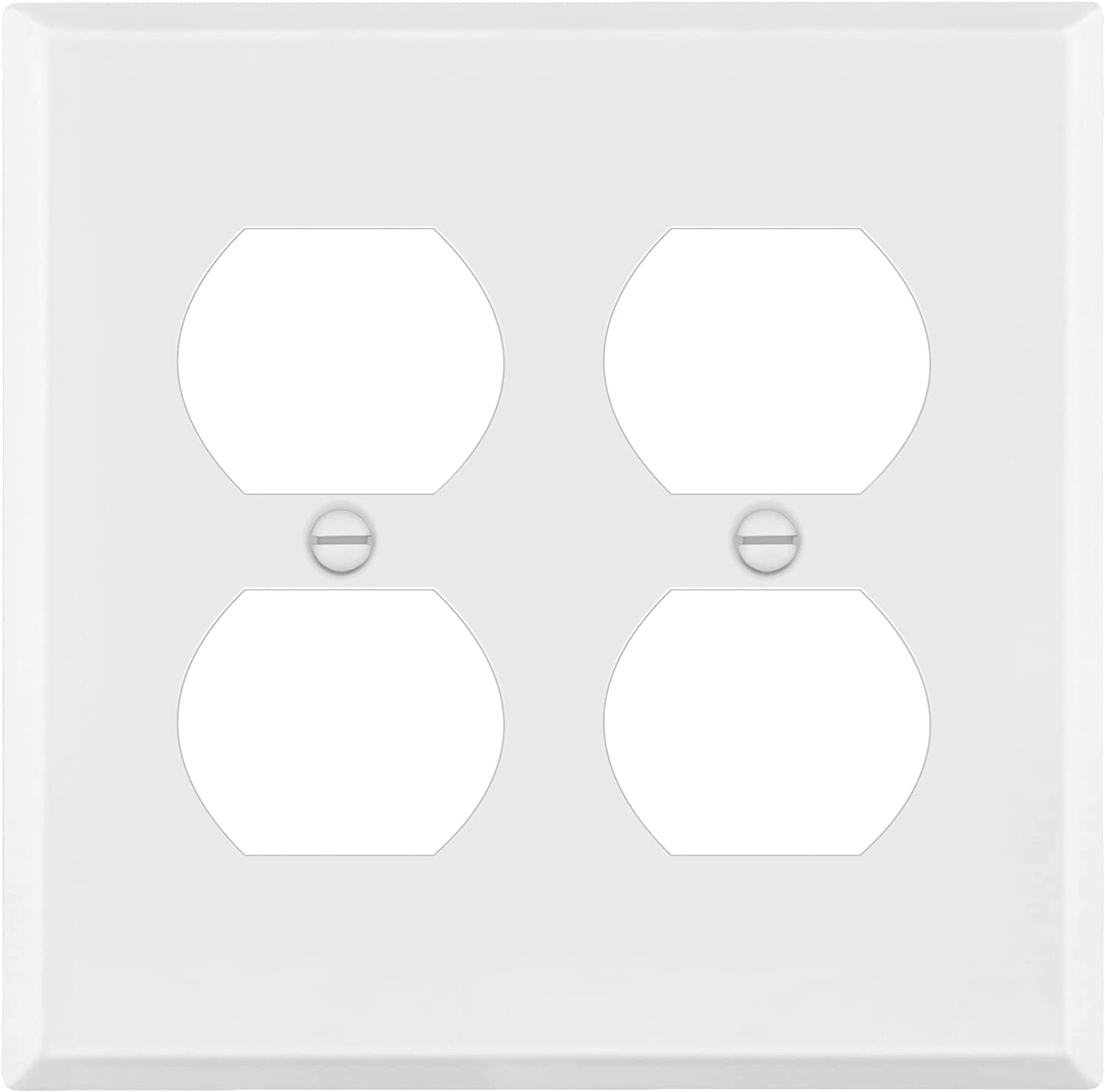 ENERLITES Double Duplex Receptacle Metal Wall Plate, Stainless Steel ...
