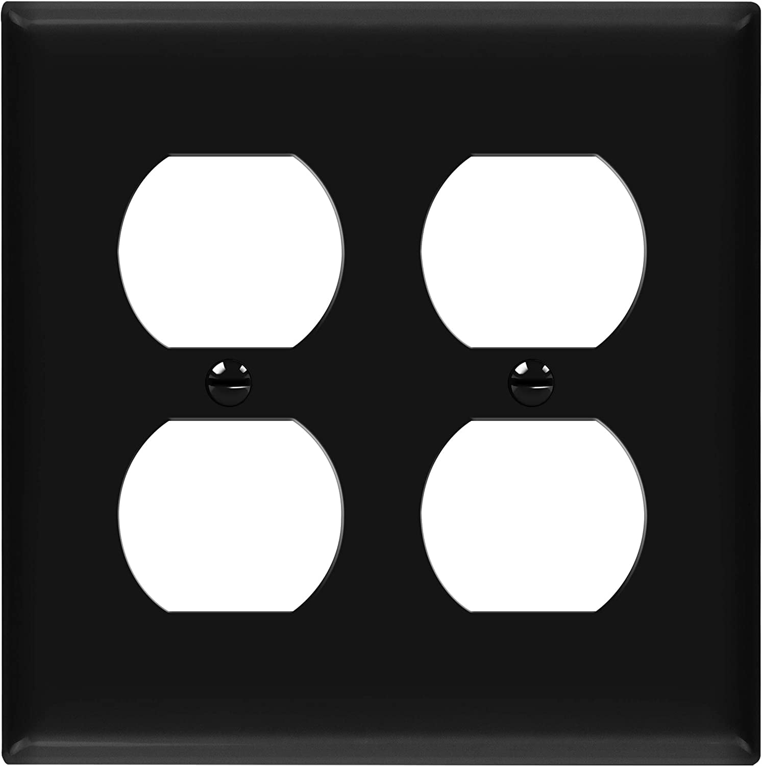 ENERLITES 2-Gang Duplex Outlet Cover, Black, Unbreakable, UL Listed ...