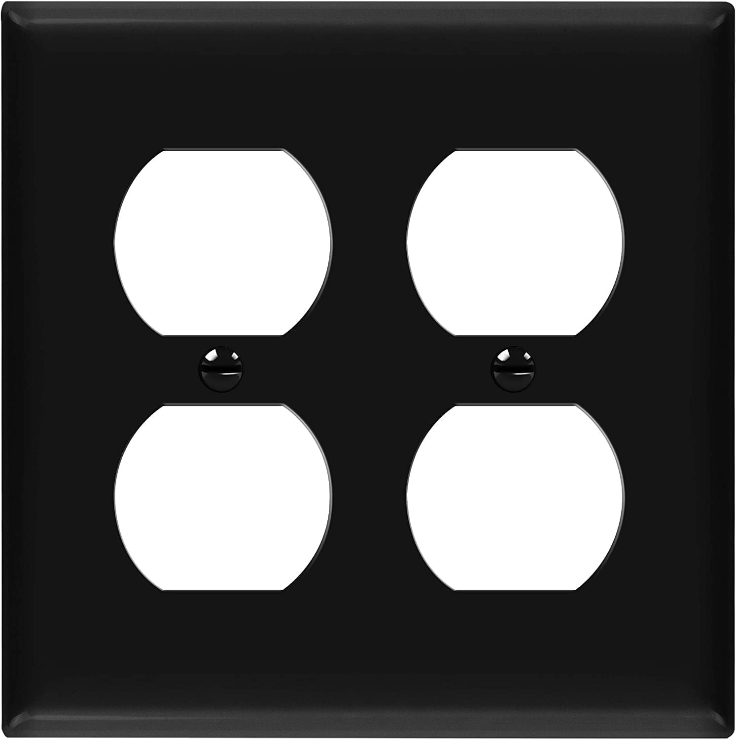 ENERLITES 2-Gang Duplex Outlet Cover, Black, Unbreakable, UL Listed ...