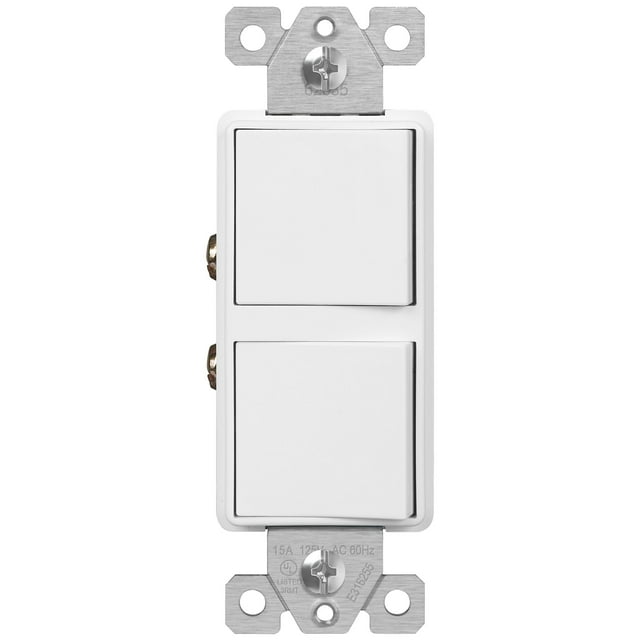 ENERLITES Double Paddle Rocker Combination Decorator Switch, Ground ...