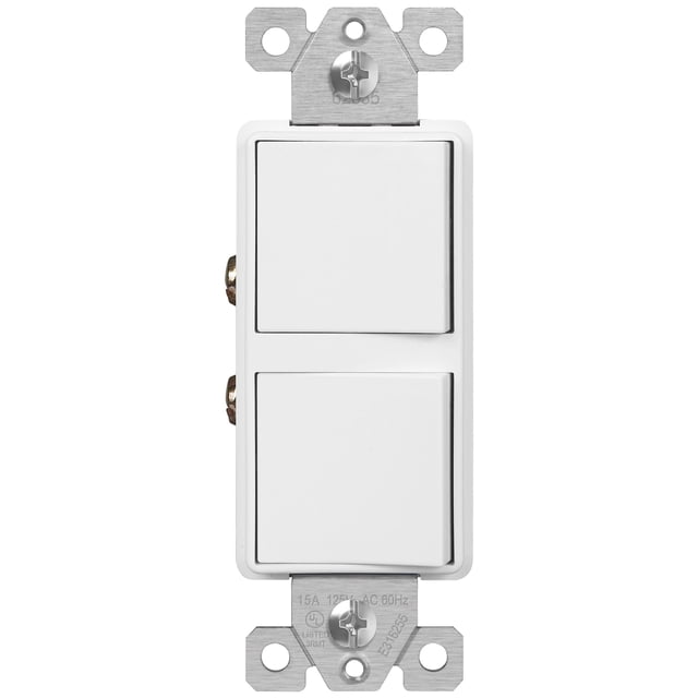 ENERLITES Double Paddle Rocker Decorator Switch, 15A 120-277VAC, Ground ...