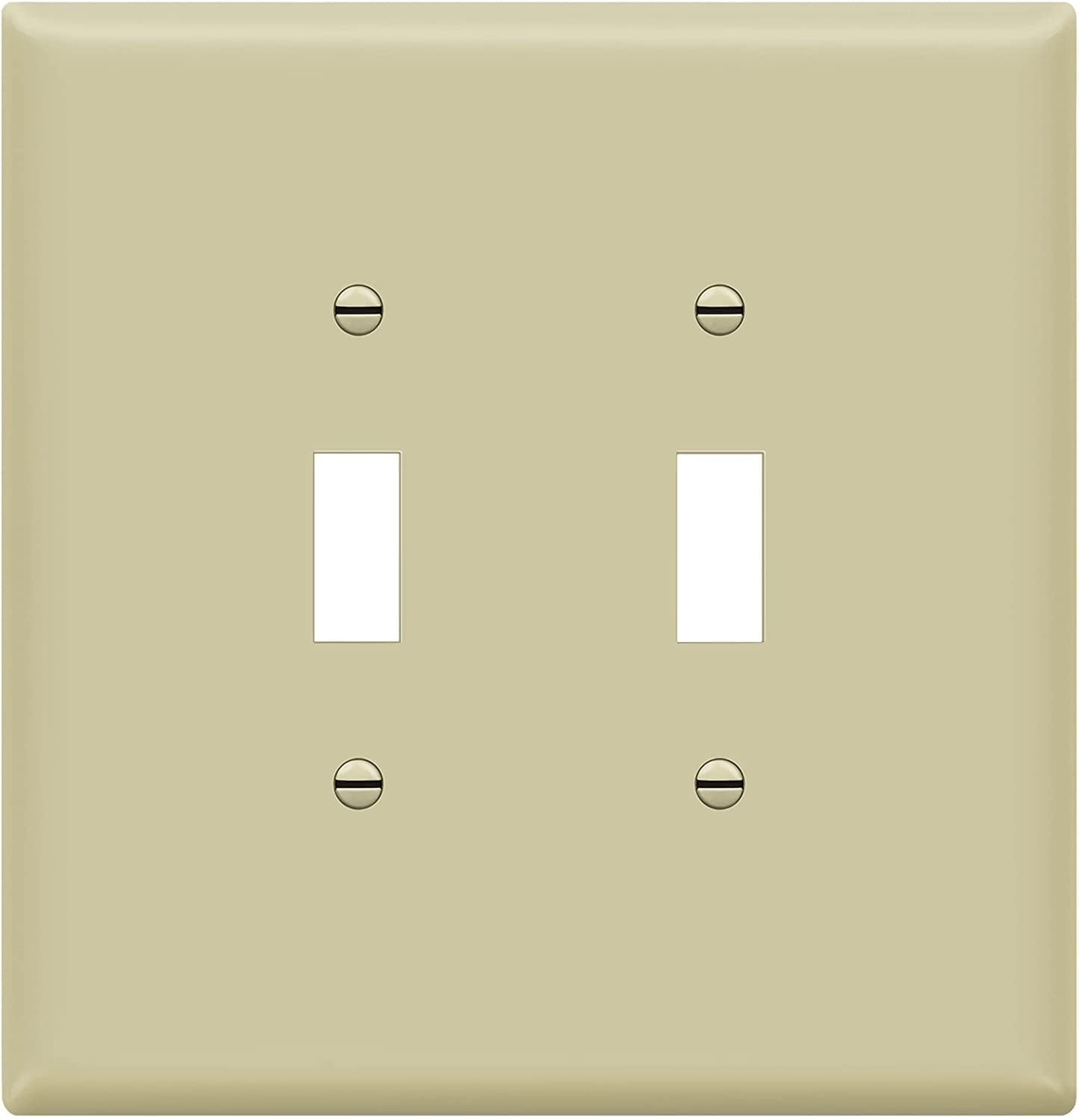 ENERLITES Double Toggle Switch Cover, Two Gang Light Switch Wall Plate ...