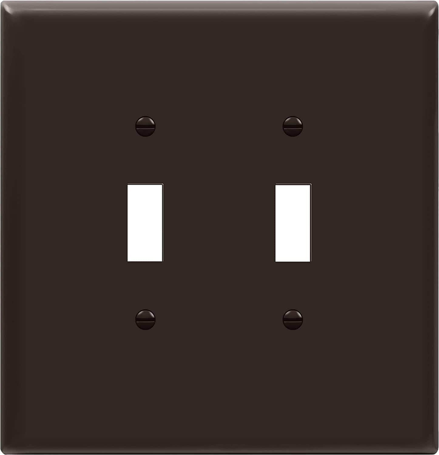 ENERLITES Double Toggle Switch Cover, Two Gang Light Switch Wall Plate ...
