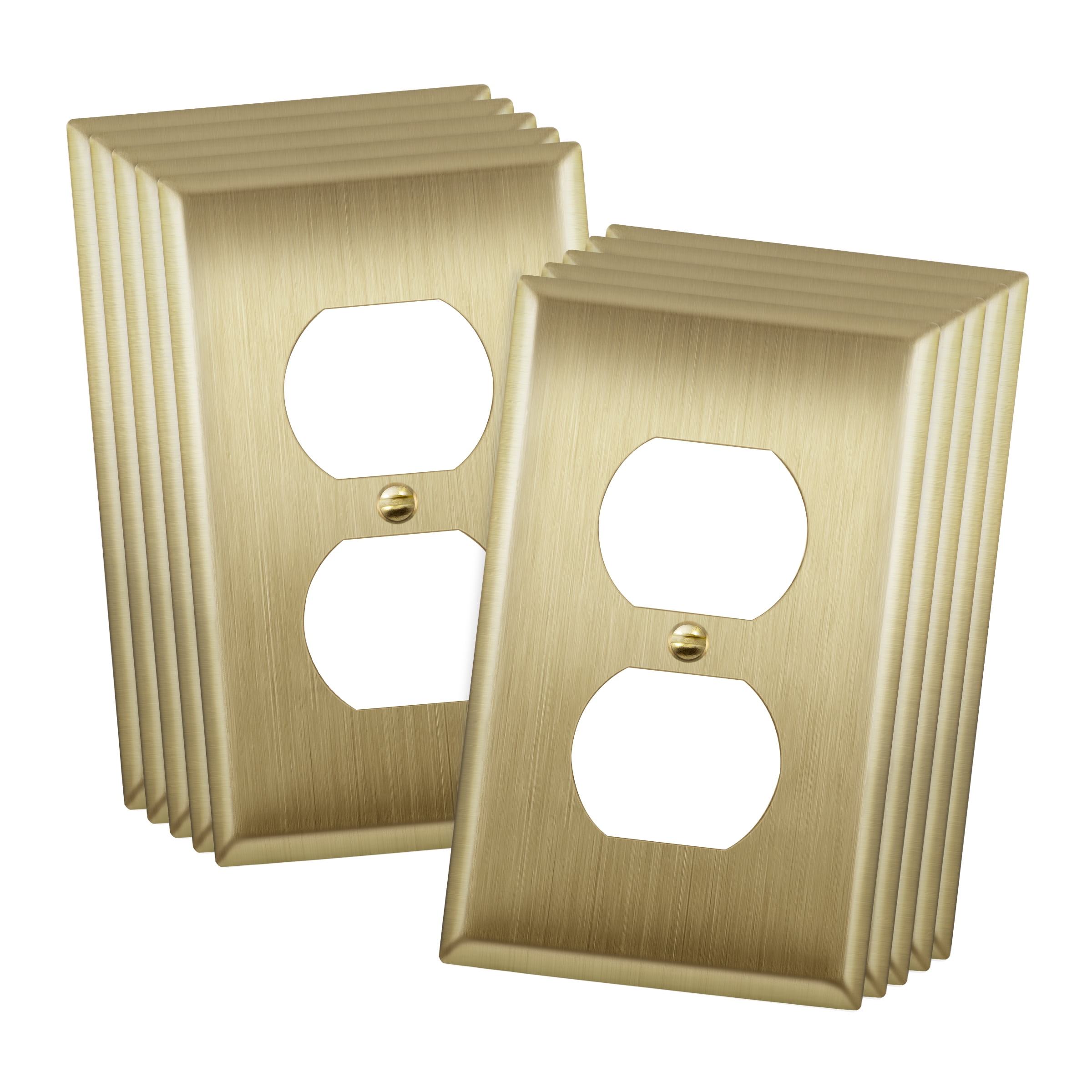 ENERLITES Duplex Outlet Metal Wall Plate, Stainless Steel, Corrosion ...