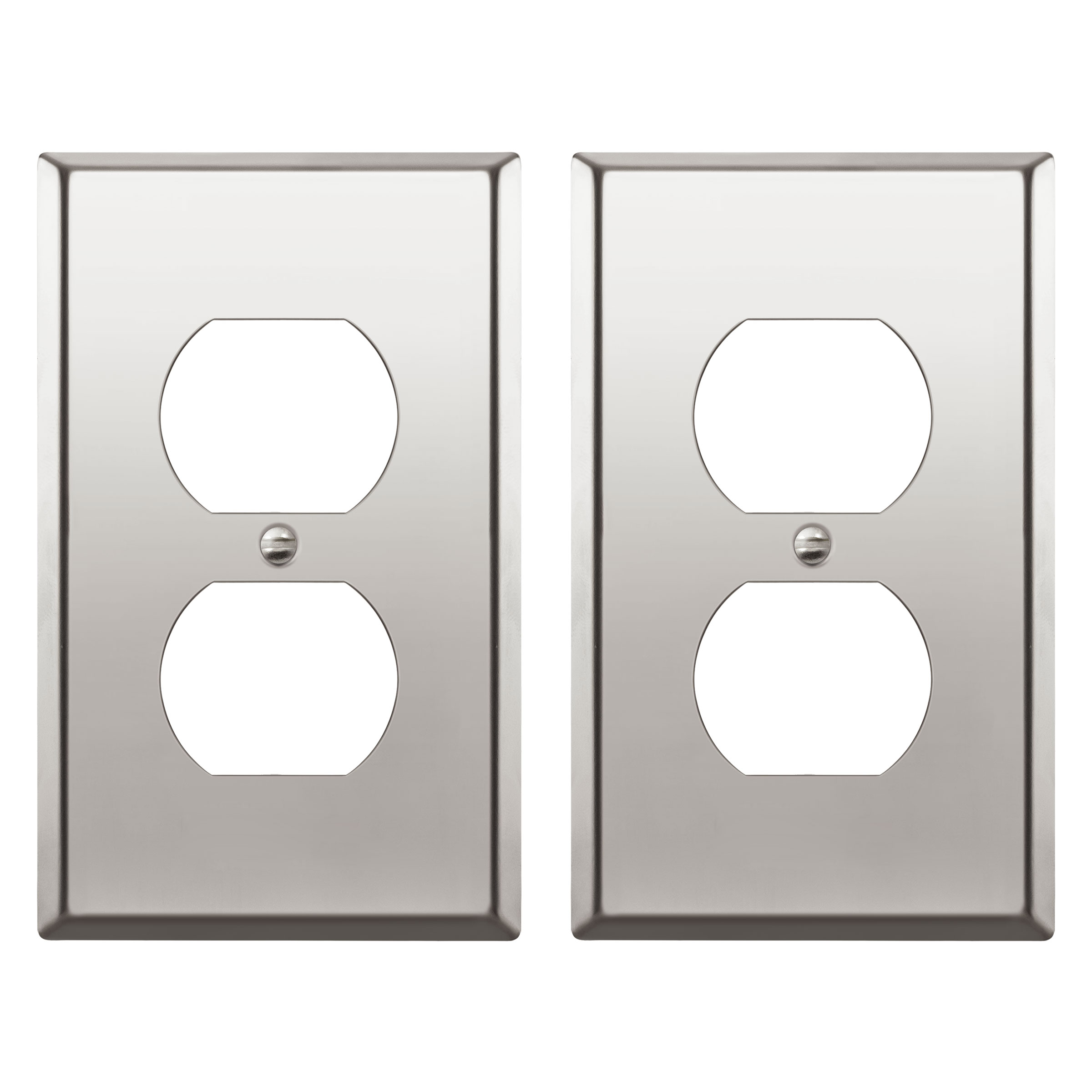 ENERLITES Duplex Receptacle Metal Wall Plate, Stainless Steel Outlet ...