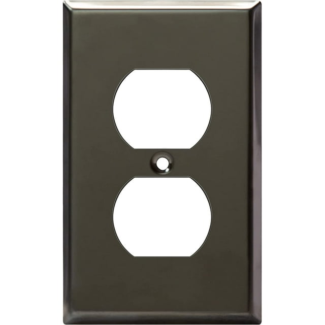 ENERLITES Duplex Receptacle Metal Wall Plate, Stainless Steel Outlet ...