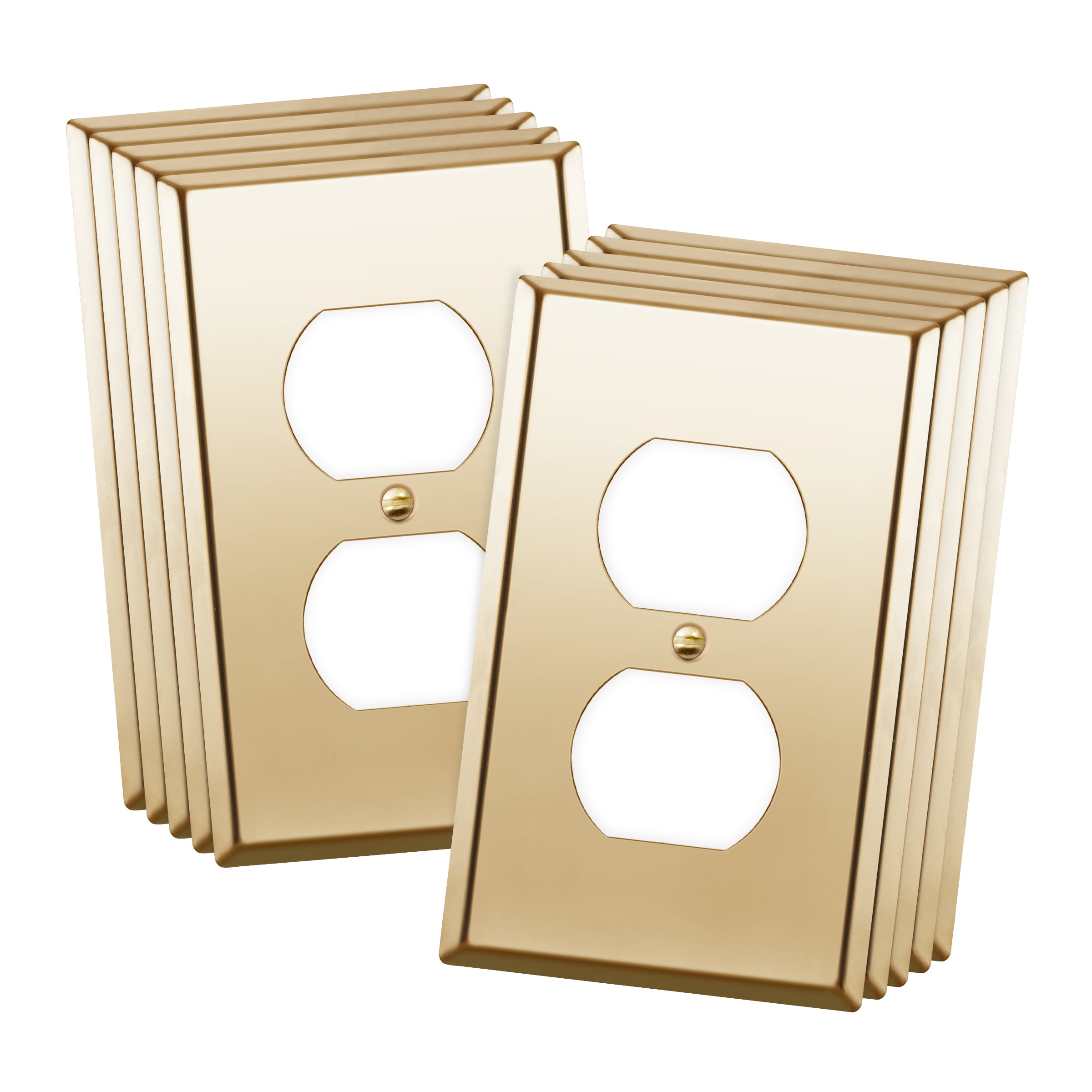 ENERLITES Duplex Receptacle Outlet Metal Wall Plate, Stainless Steel ...