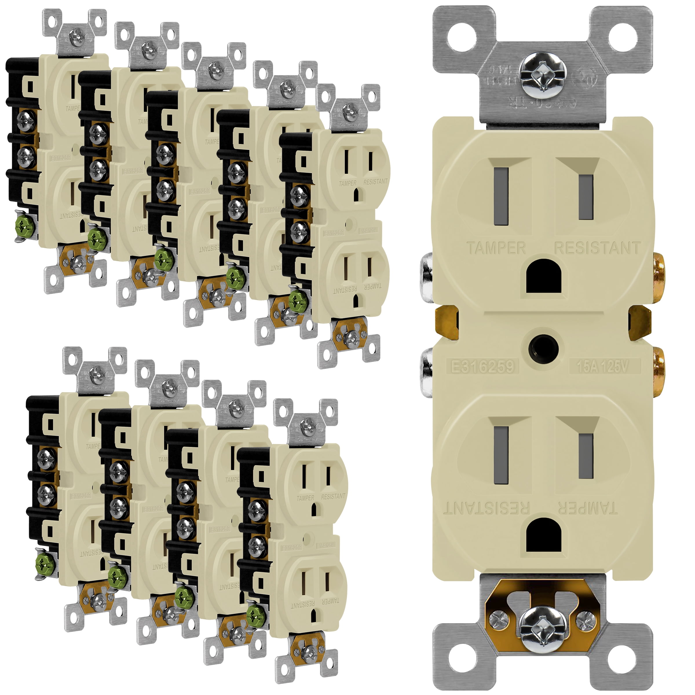 ENERLITES Duplex Receptacle Outlet, Tamper-Resistant, Residential Grade ...