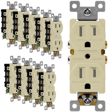 Faith [10-Pack] Duplex Receptacle Outlet, Non-Tamper-Resistant 3-Prong ...