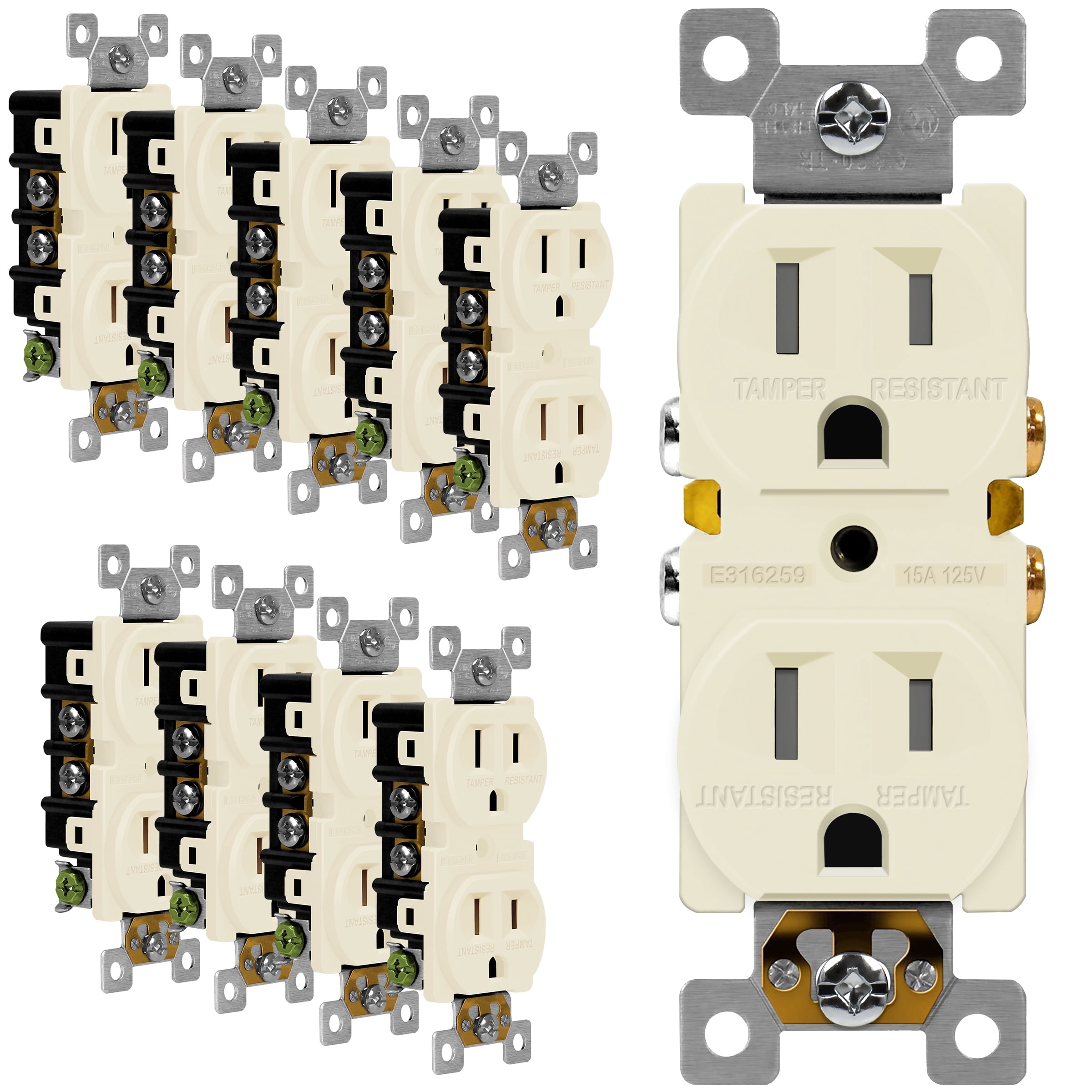 ENERLITES Duplex Receptacle Outlet, Tamper-Resistant, Residential Grade ...