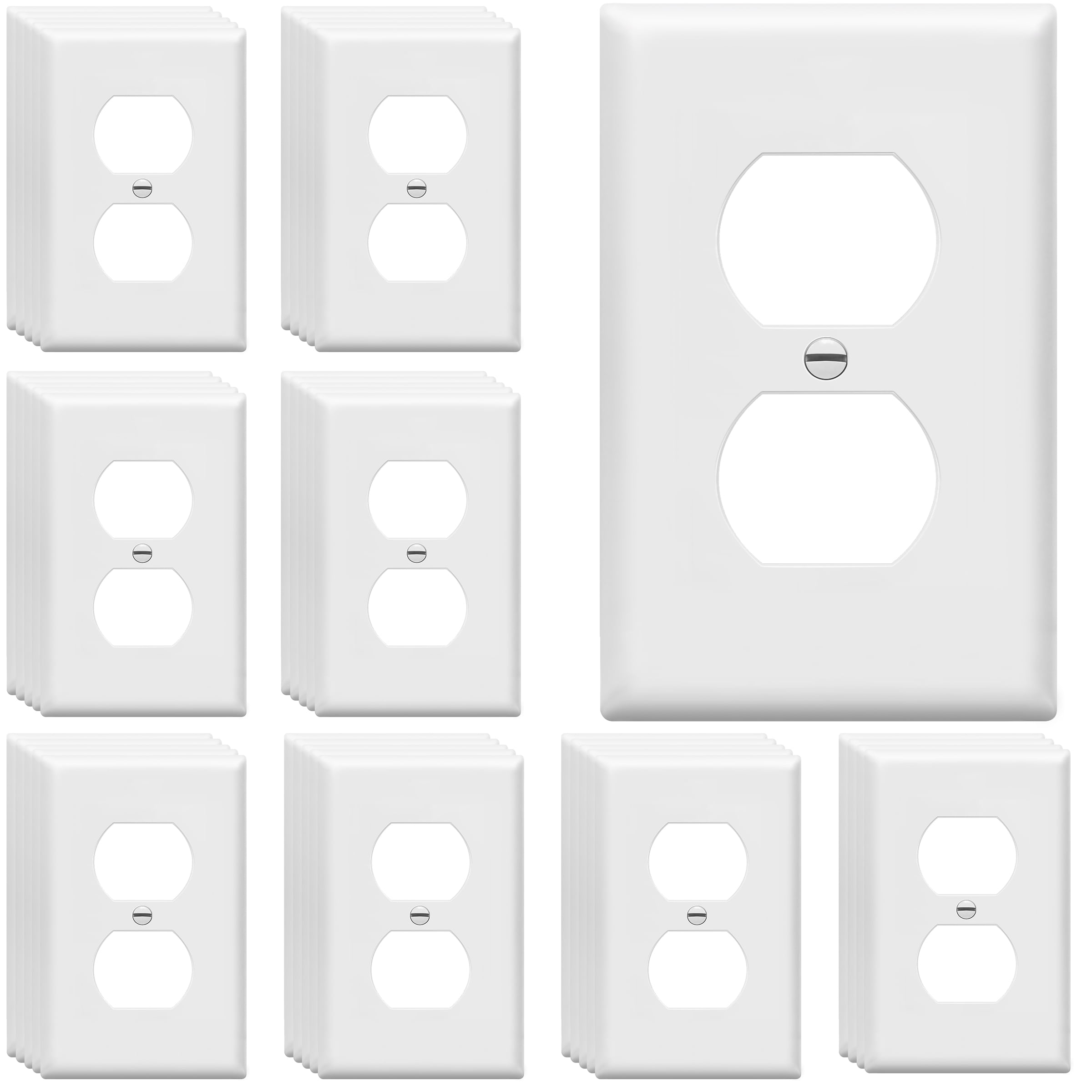 ENERLITES Duplex Receptacle Outlet Wall Plate, Gloss Finish, Size 1 ...