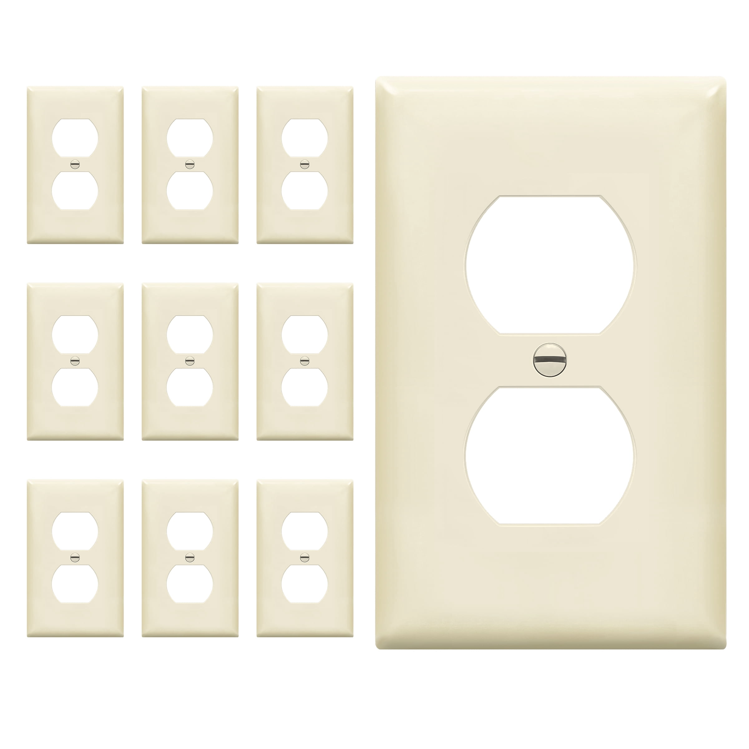 ENERLITES 1-Gang Outlet Wall Plate, Unbreakable Polycarbonate, UL ...