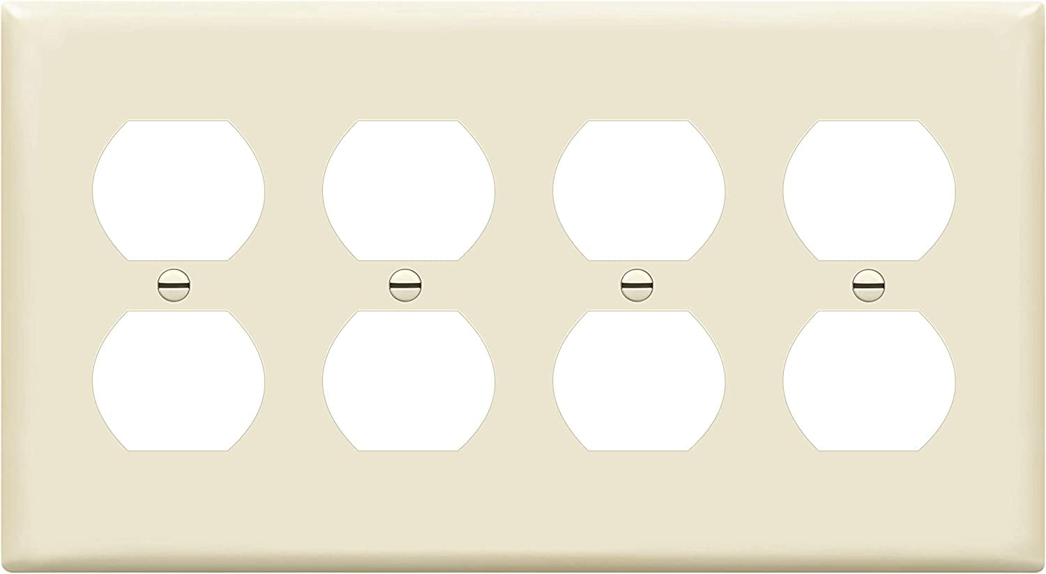 ENERLITES Duplex Receptacle Outlet Wall Plate, Standard Size 4-Gang ...