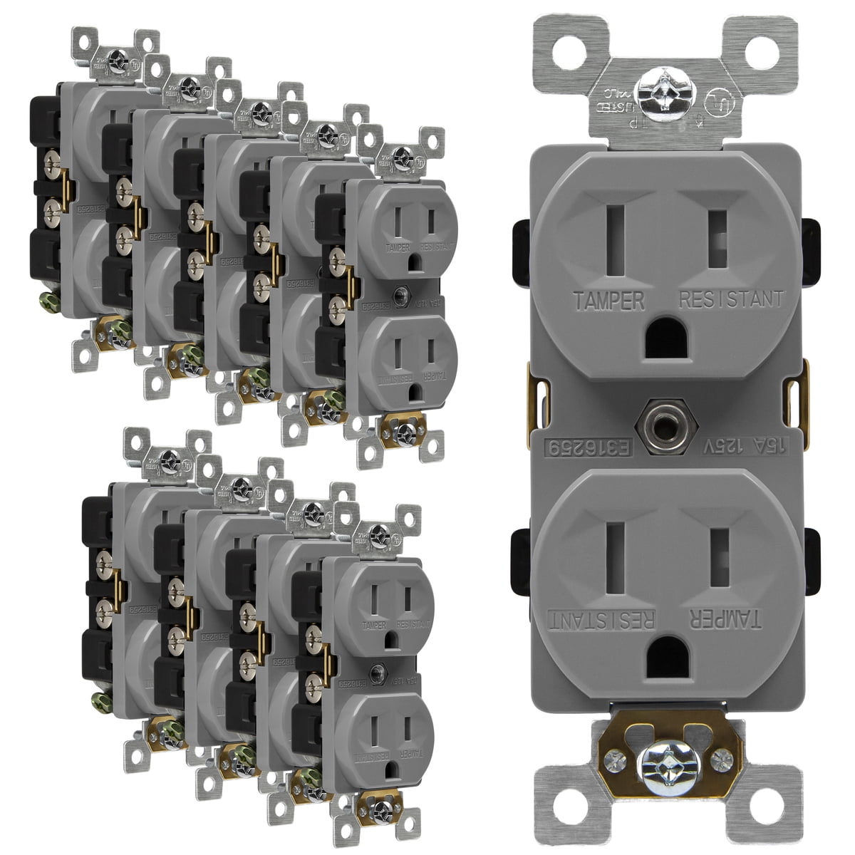 ENERLITES Duplex Receptacle Outlets, Tamper-Resistant, Industrial Grade ...