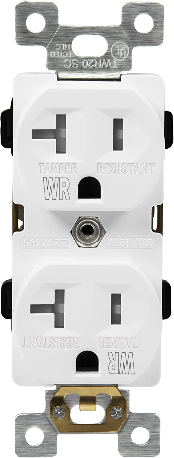 ENERLITES Duplex Receptacle, Tamper-Weather-Resistant, Commercial Grade ...