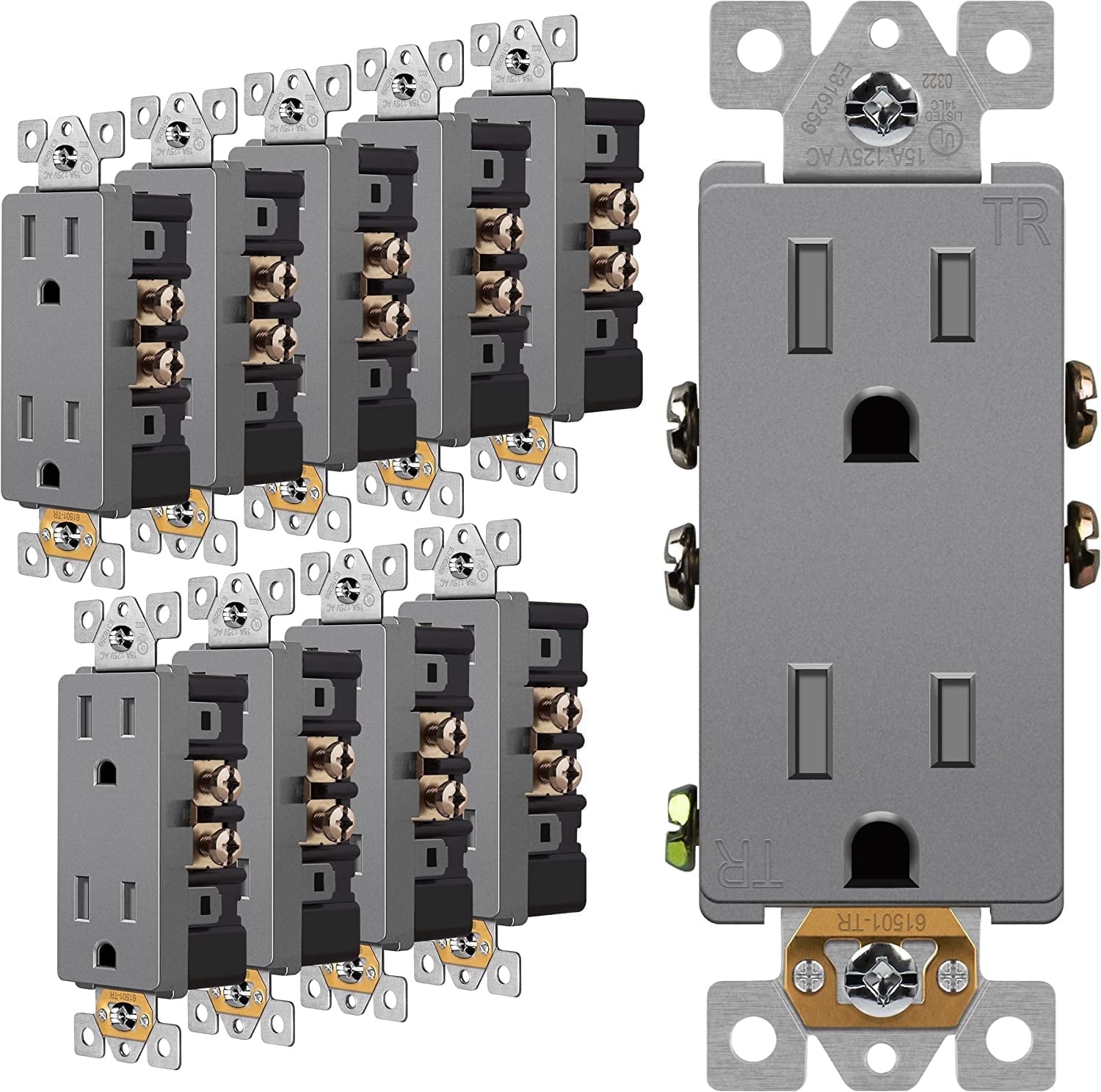 ENERLITES Elite Series Decorator Receptacle, Tamper-Resistant Wall ...