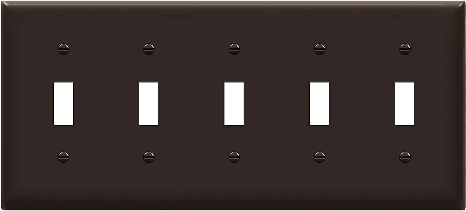 ENERLITES Five Gang Light Switch Wall Plate, Toggle Switch Plate, 5 ...