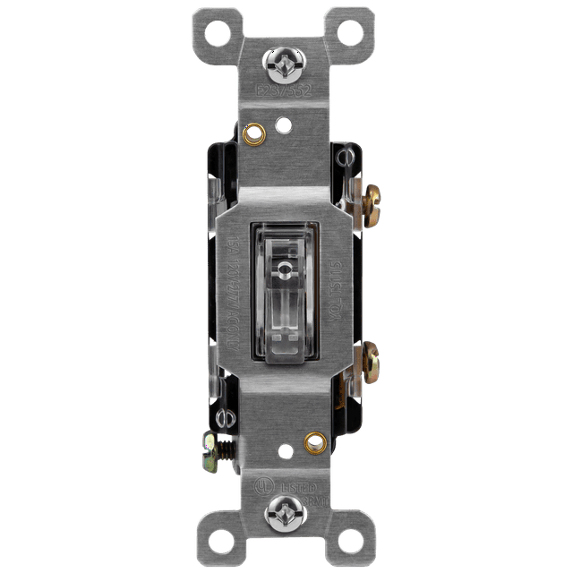 ENERLITES Illuminated Toggle Light Switch, Single Pole, 15A 120-277VAC ...