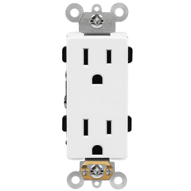 ENERLITES Decorator Receptacle Outlet with Wall Plate, Tamper-Resistant ...