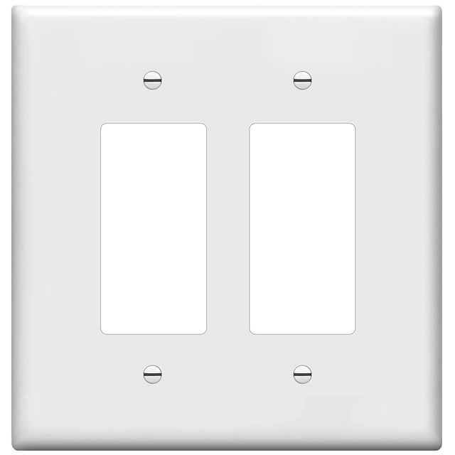 ENERLITES Jumbo Decorator Switch Cover, Two Outlet Wall Plate ...