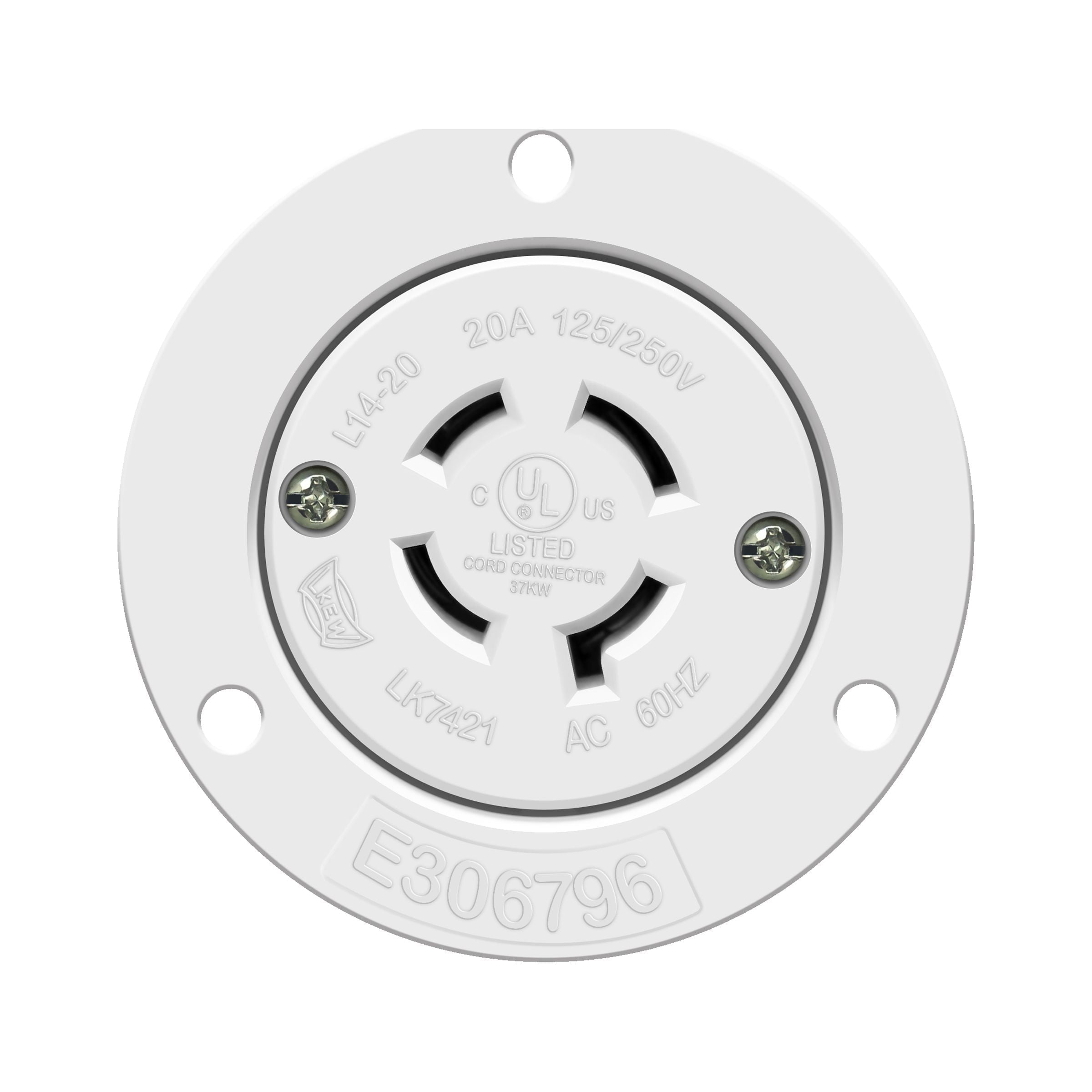 ENERLITES NEMA L14-20 Flanged Outlet, Locking Plug Charger Receptacle ...