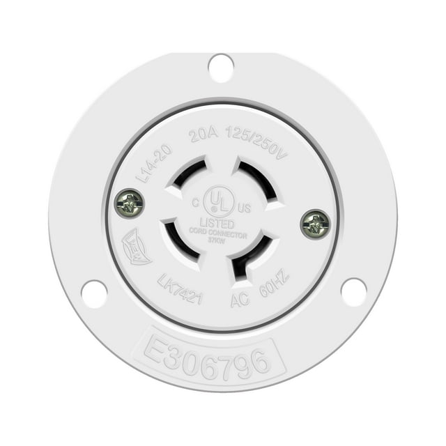 ENERLITES NEMA L14-20 Flanged Outlet, Locking Plug Charger Receptacle ...