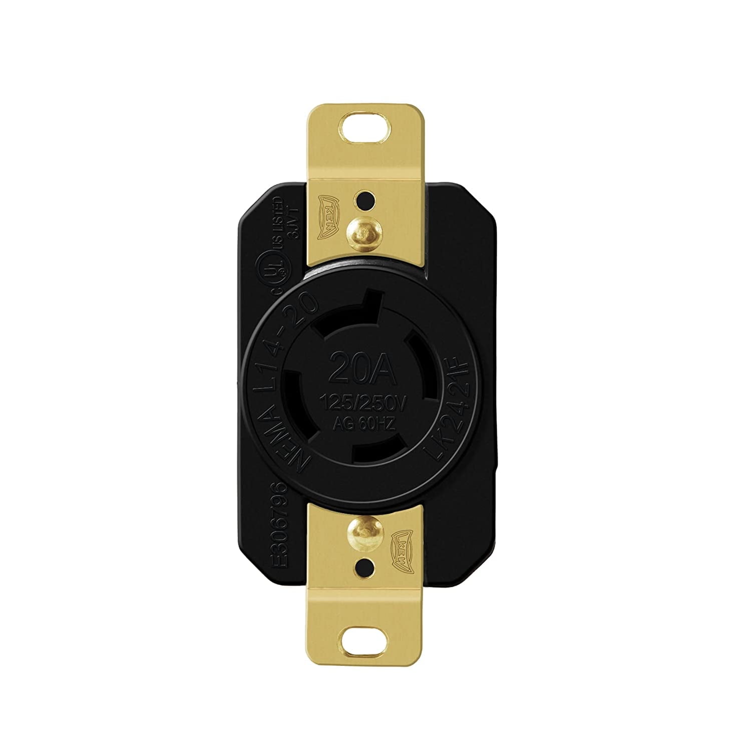 ENERLITES NEMA L14-20R Flush Mounting Locking Receptacle for Generator ...
