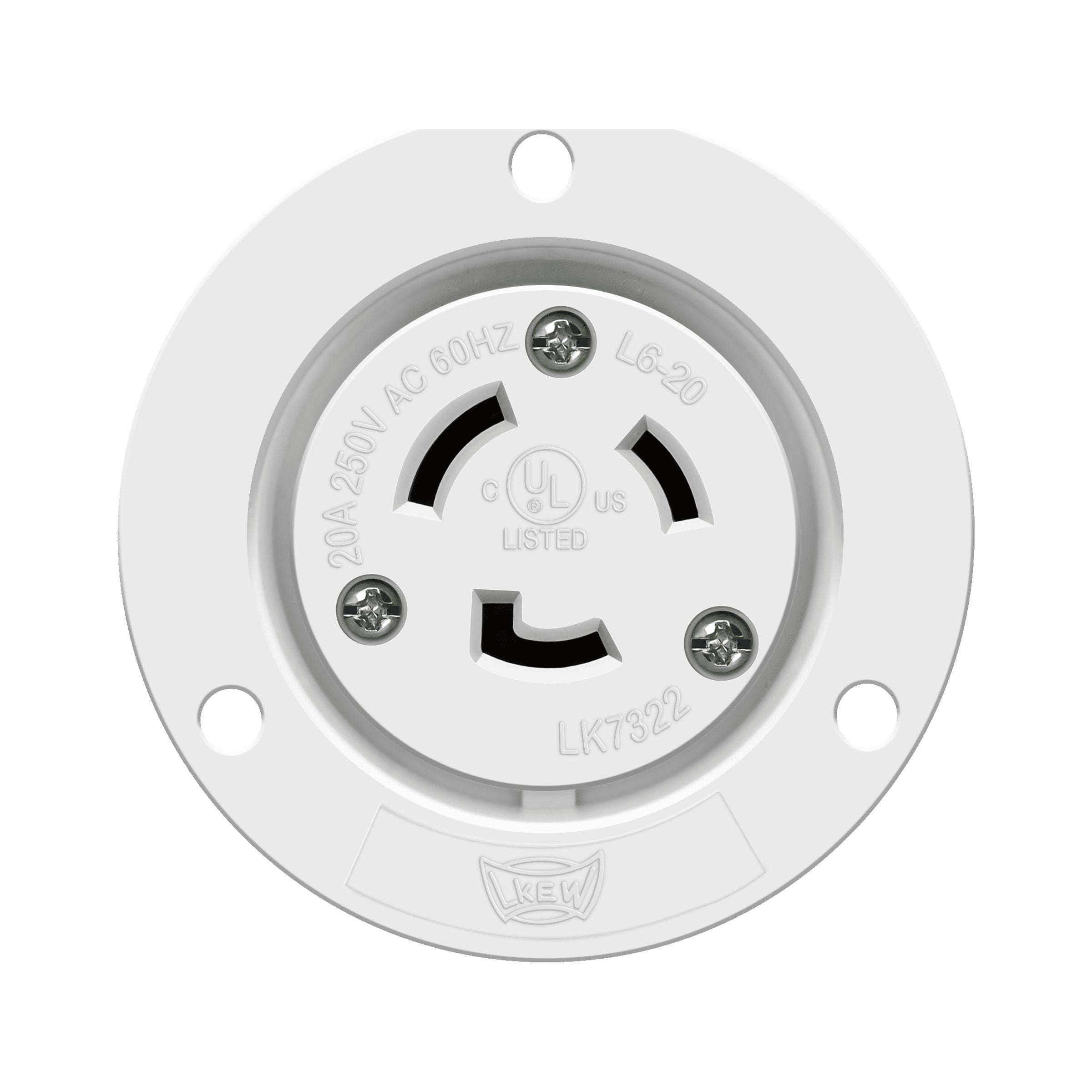 ENERLITES NEMA L6-20 Flanged Outlet, Locking Plug Charger Receptacle ...
